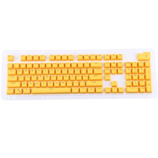 104 Keys Double Shot PBT Backlit Keycaps - Yellow | Bigupgadgets