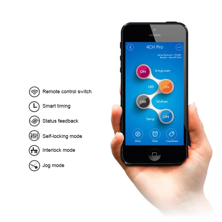 Sonoff 4CH Pro 433MHz Remote Control + WiFi Smart Timer Switch ...