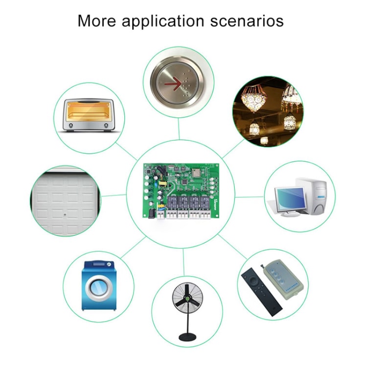 Sonoff 4CH Pro 433MHz Remote Control + WiFi Smart Timer Switch ...