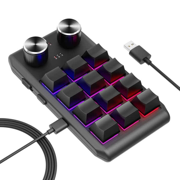 Customized RGB Wired Office Keyboard with 12 Shortcut Keys & Volume ...